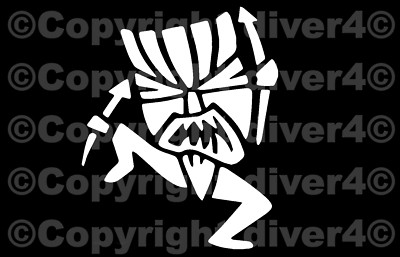 Hawaiian Tiki Warrior Dancer Cut Vinyl Window Decal Sticker US Seller ...