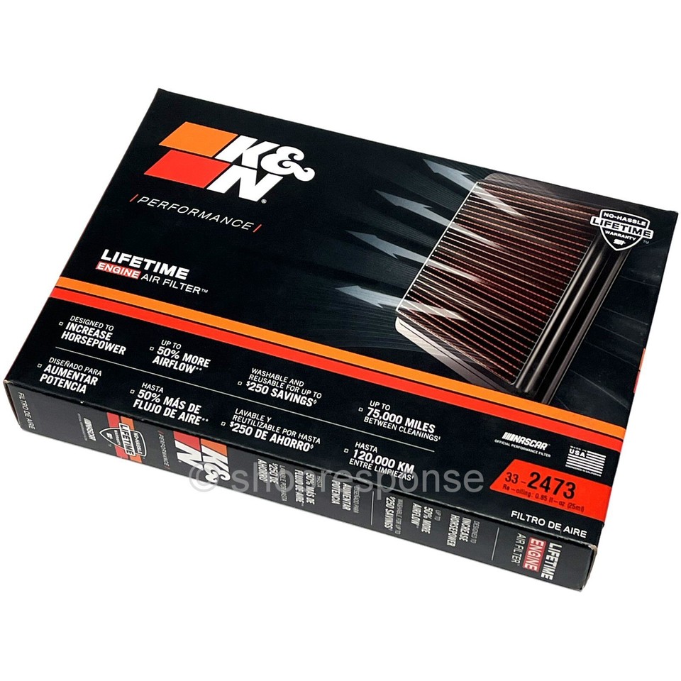 K&N 33-2473 Air Intake Filter Fits 12-15 Civic Si / 13-15 ILX 2.4L / 17 ...