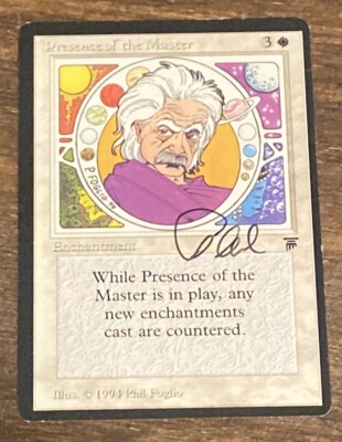 Presence Of The Master Legends Signed Auto Phil Foglio MtG Magic the ...