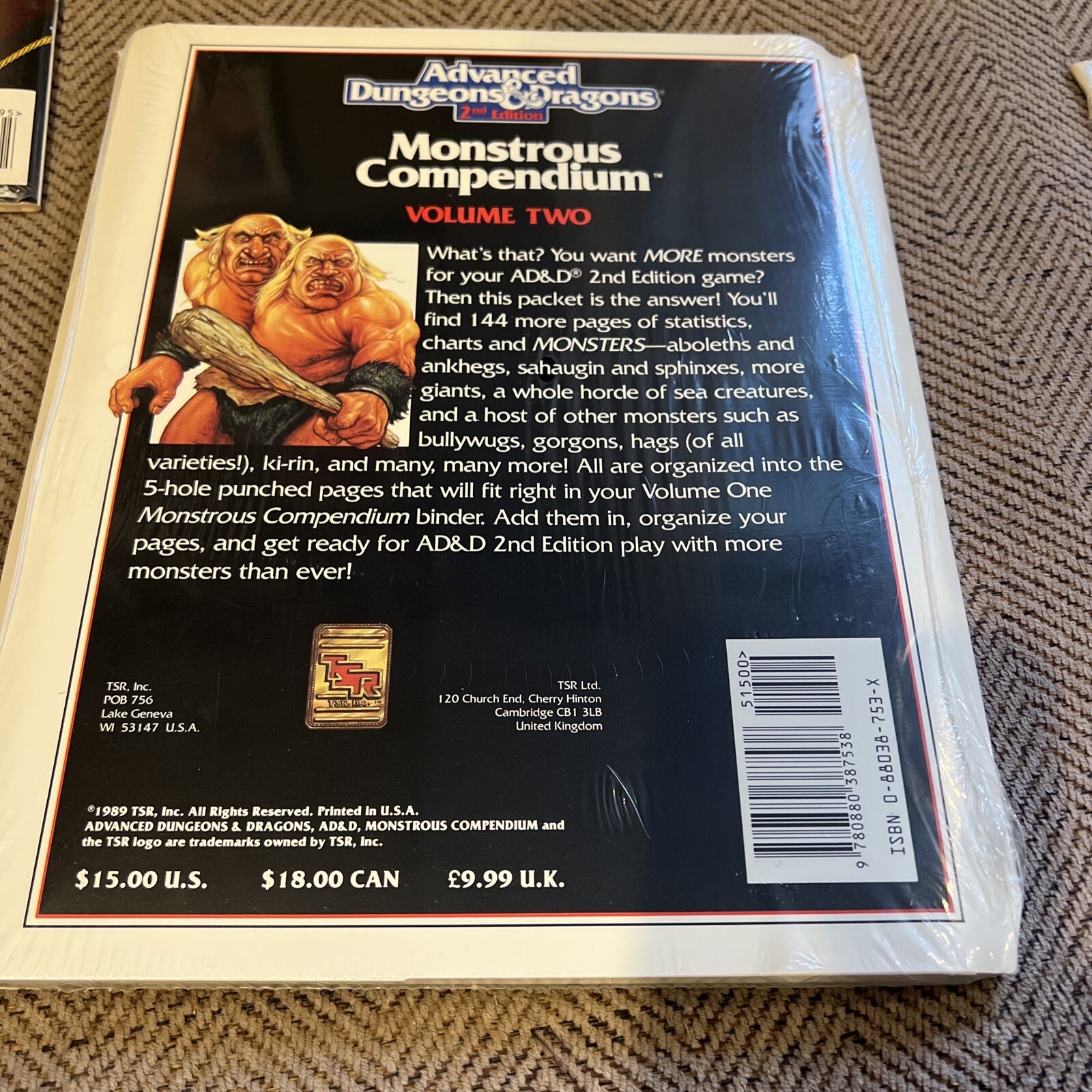 Advanced D&D Monstrous Compendium Volume Two 1989 9780880387538| eBay