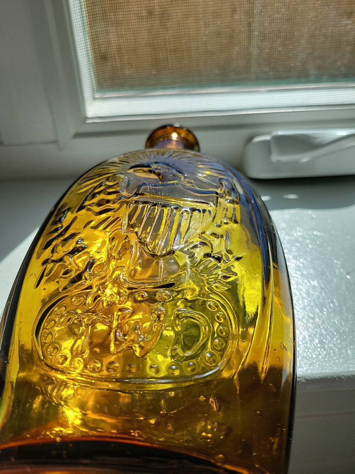 Franklin TWD Glass Bottle Amber Embossed Eagle and Shield Ship 8.75 ...