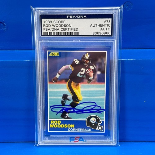 ROD WOODSON Autograph 1989 Score Rookie Card RC PSA/DNA Certified ...
