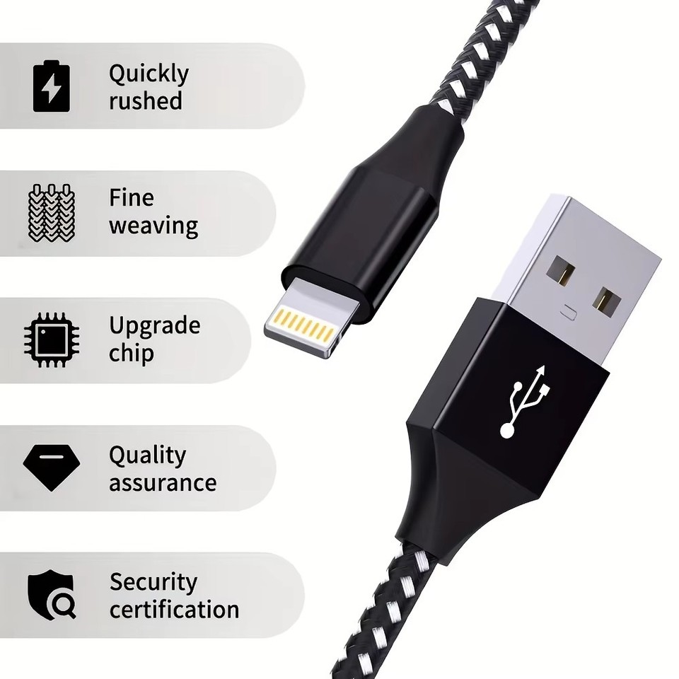 3 Pack Fast Charger Cable Heavy Duty For iPhone 13 12 14 X XR lot ...