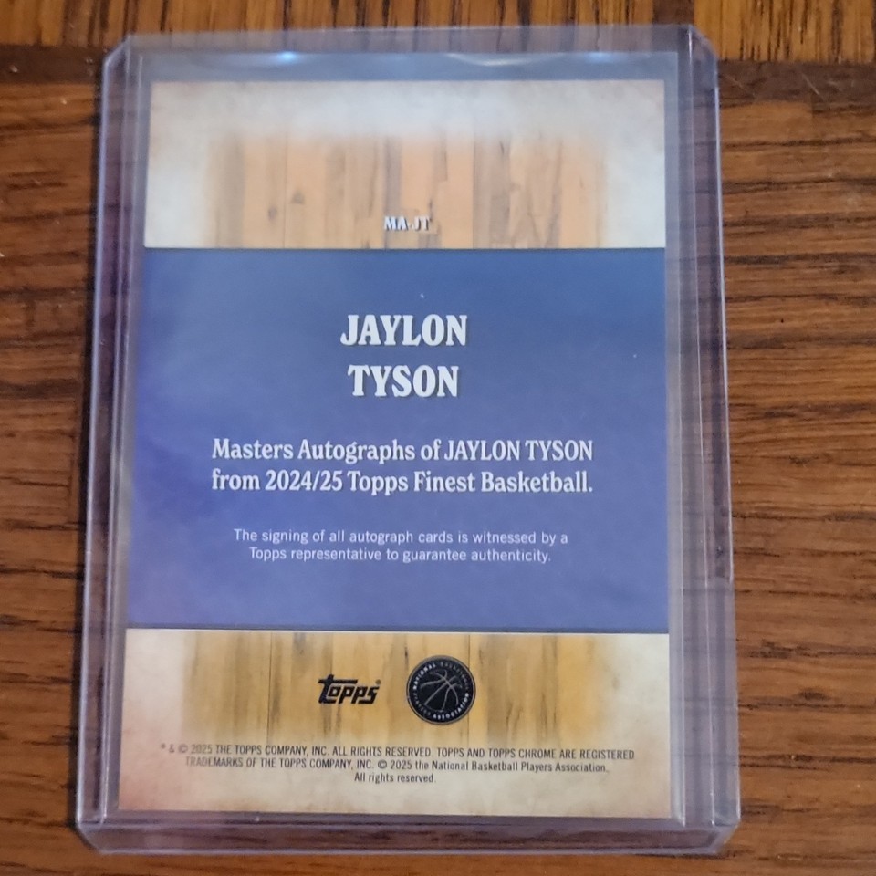 Topps Finest 2024/25 Masters Autographs Jaylon Tyson RC #MA-JT ...
