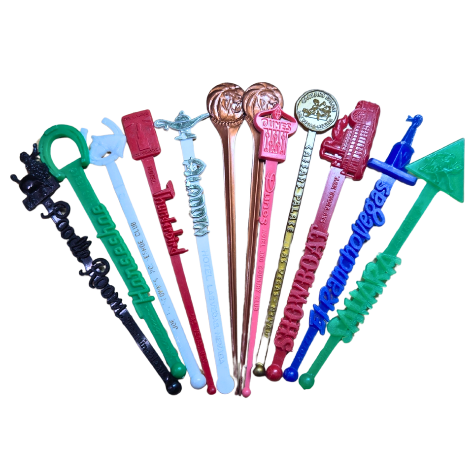 Vintage Advertising Las Vegas Swizzle Sticks Stirrer Sticks Tiki Bar ...