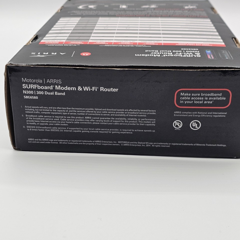 ARRIS Motorola SURFboard SBG6580 Modem & Wi-Fi Router N300 Dual Band ...