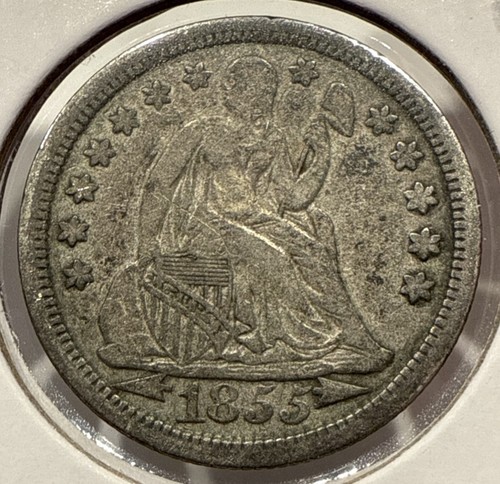 1855 Seated Liberty Dime With Arrows Silver 10C US Coin - VF Detail | eBay