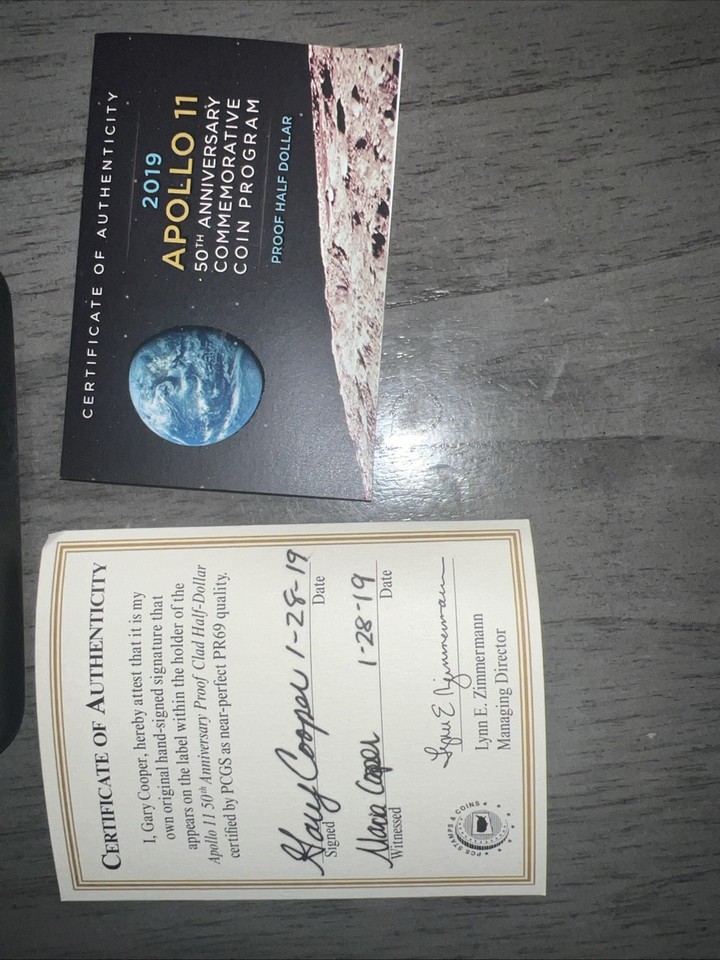 Apollo 11 50th anniversary Gary Cooper designer Coin With cOA And Box ...