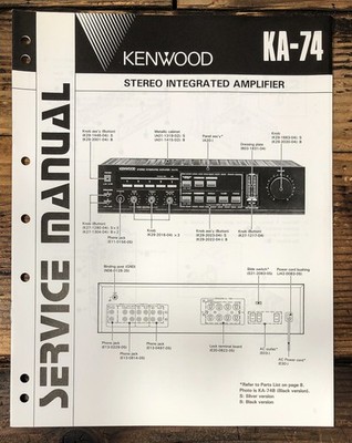 Kenwood KA-74 Amplifier Service Manual *Original* | eBay