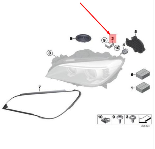 NEW BMW 7 F01 FRONT LEFT HEADLIGHT BRACKET 63117345589 7345589 OEM | eBay