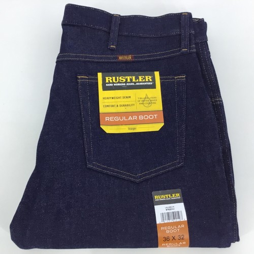 Mens 36X32 Regular Boot Cut Jeans Rustler By Wrangler Regular Heavy ...