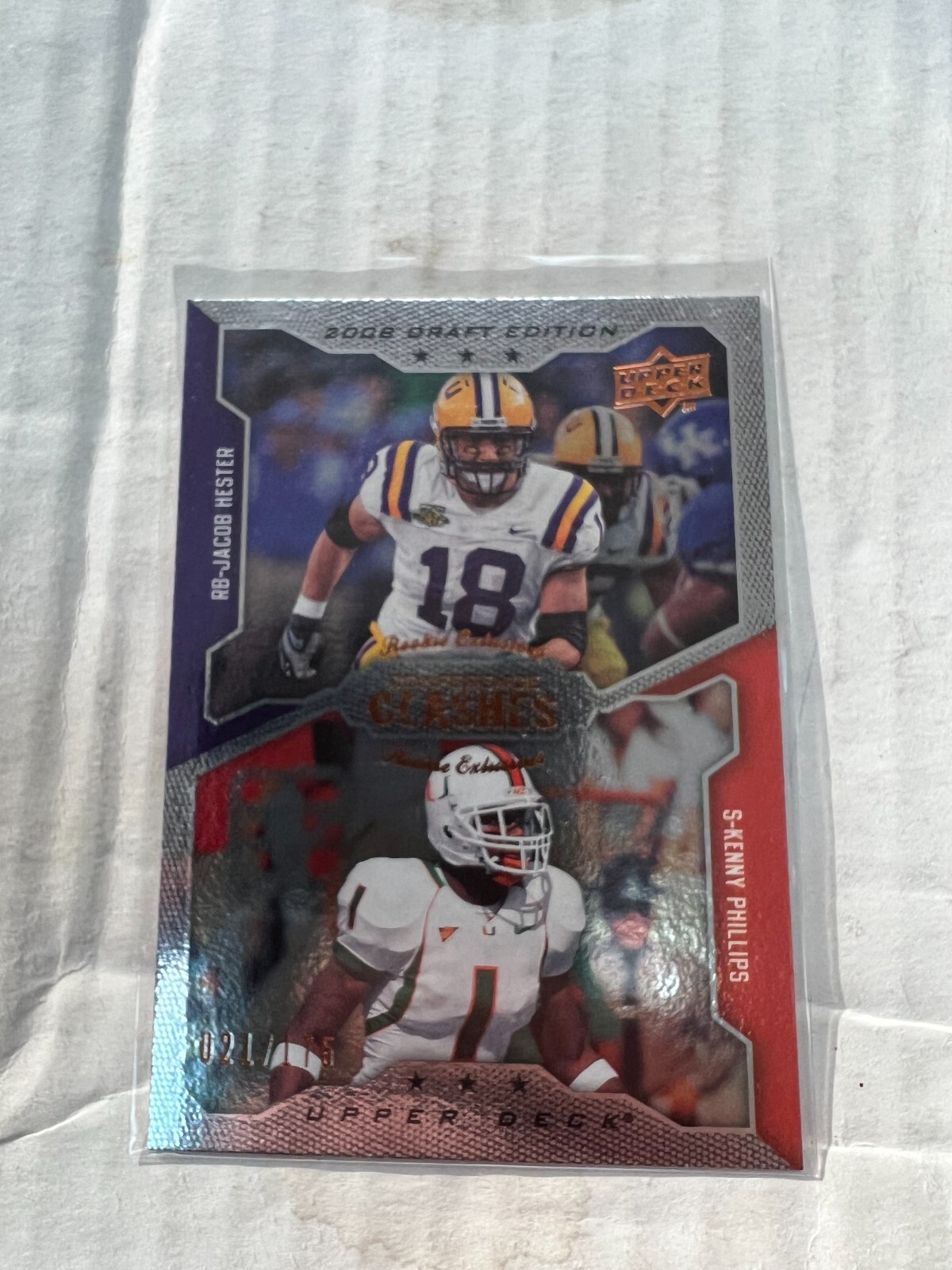 Hester & Phillips 2008 Upper Deck NFL Draft Edition Clash #244 #021/175 ...