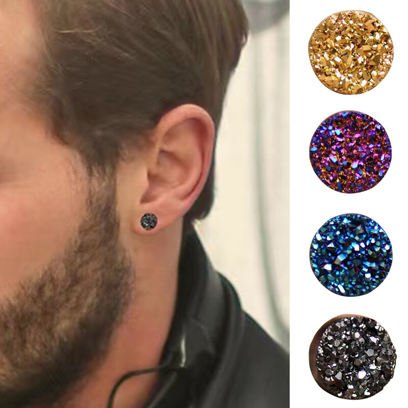Zircon Magnetic Stud Earrings Magnet Non Pierced Clip On Earring Unisex ...