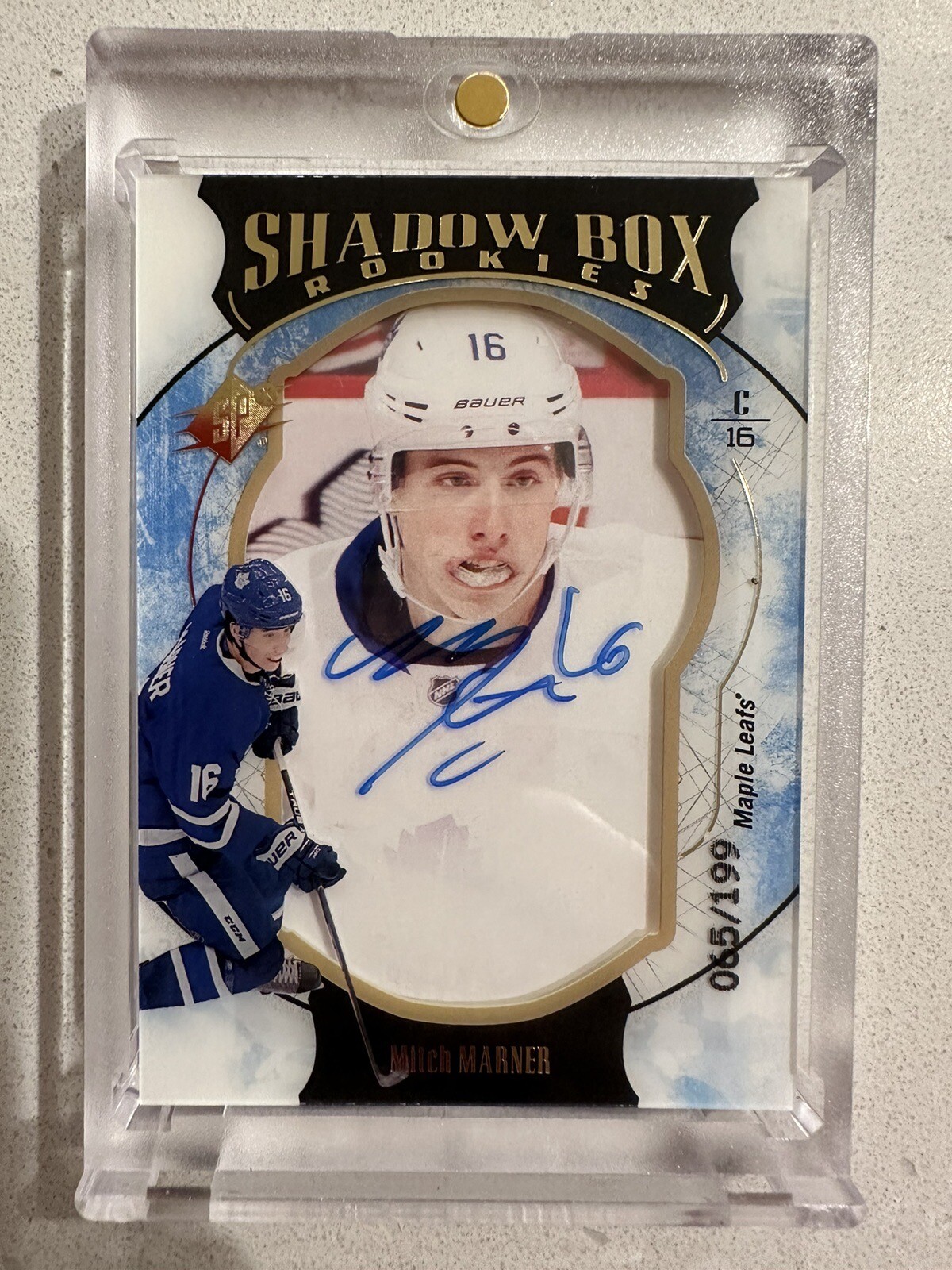 MITCH MARNER ROOKIE CARD AUTO SHADOW BOX TORONTO MAPLE LEAFS | eBay