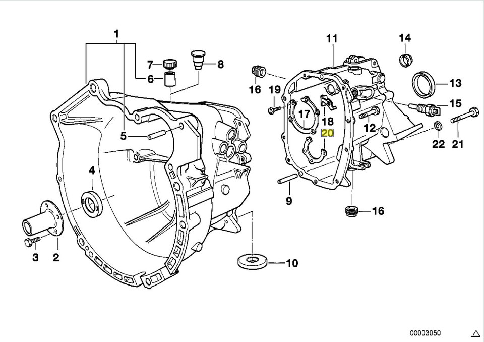 BMW S5D 250G Getrag Type B Rear Bearing Bracket 1228337 23221228337 ...
