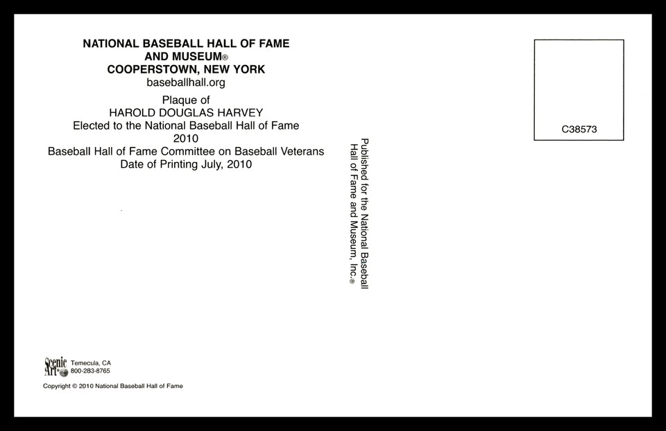 Cooperstown Hall of Fame Postcard HOF Doug Harvey Umpire Centered Mint ...