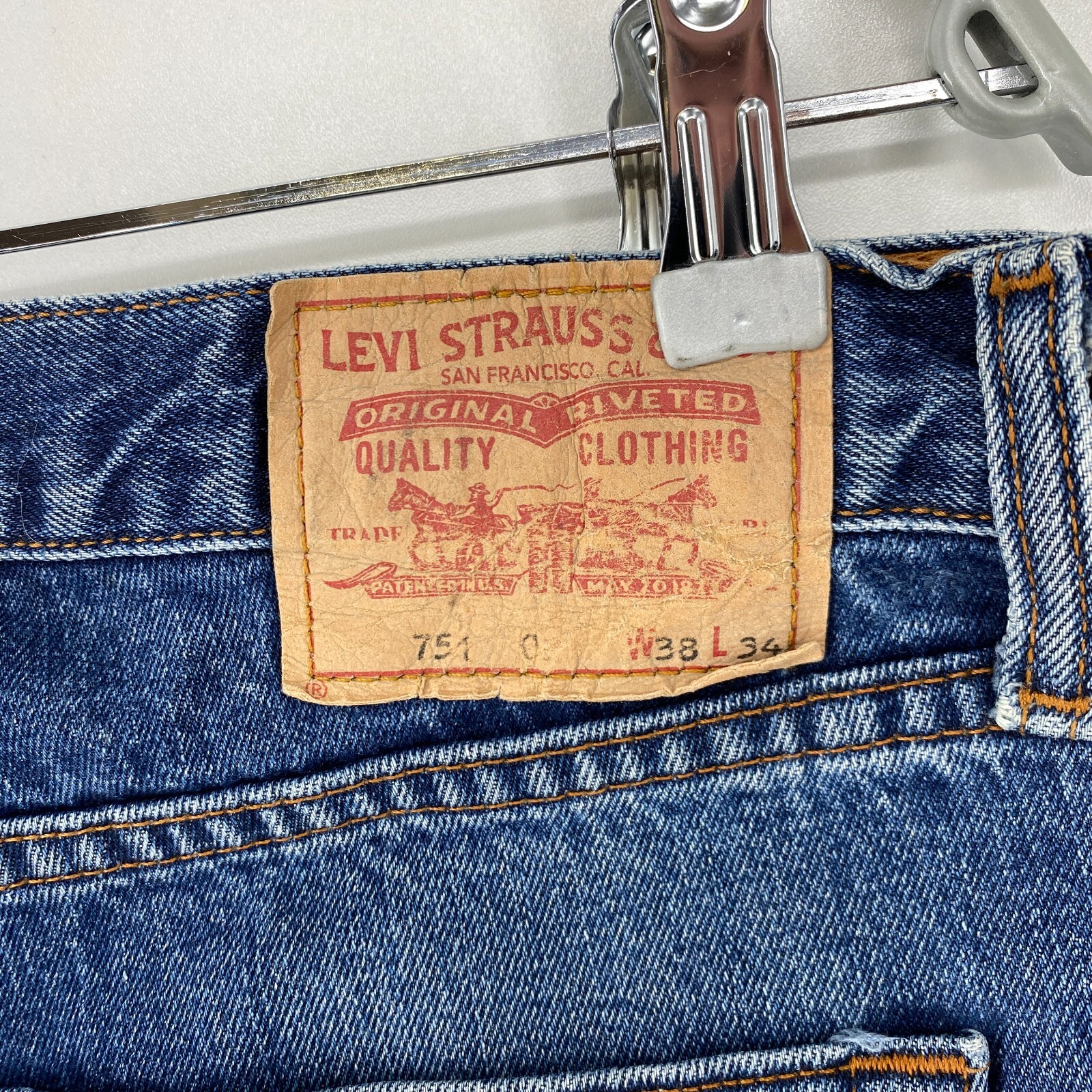 Levi's 751 02 Blue Regular Straight Fit Jeans W38 L34 | eBay UK