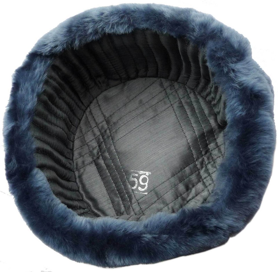 Russian police-militsia MVD blue mouton (sheepskin) ushanka winter hat ...