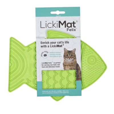 LickiMat Classic Felix Boredom Buster Fish Shaped Cats Slow Feeder ...