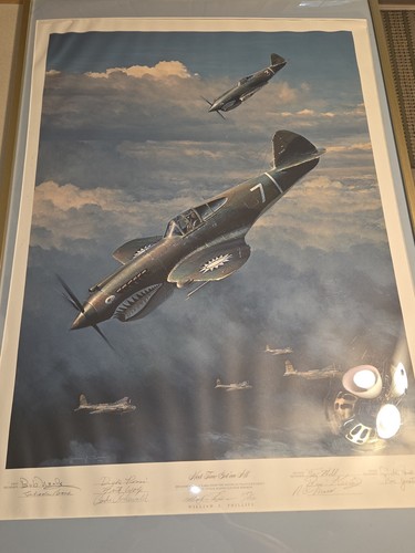 William Phllips Lithogragh signed by WW2 Veterans "Flying Tigers ...