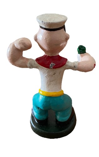 Popeye the Sailor Man Figure Cast Iron Metal Navy Seaman Collector ...
