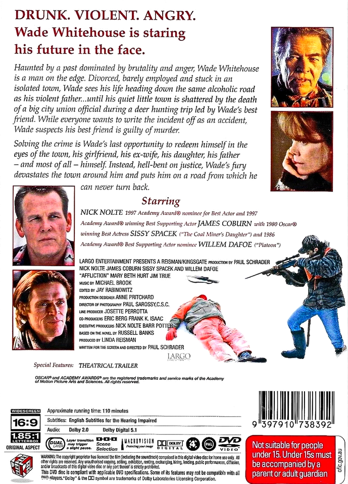 Affliction : Nick Nolte : NEW DVD : Region 4 : *Rare OOP* 9397910738392 ...