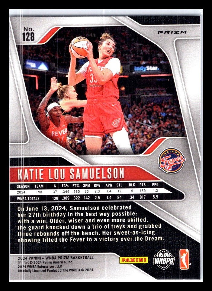 2024 Panini Prizm WNBA - Katie Lou Samuelson #128 Silver Prizm Indiana Fever | eBay