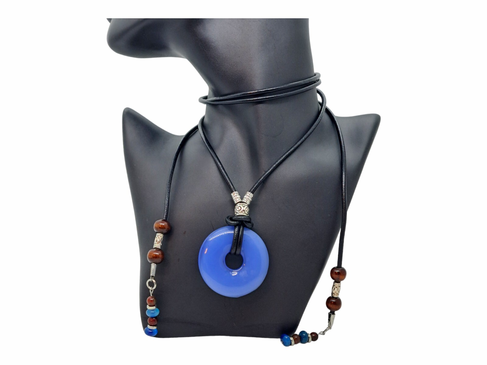 Blue Jade Dunut Leather Lasso | eBay