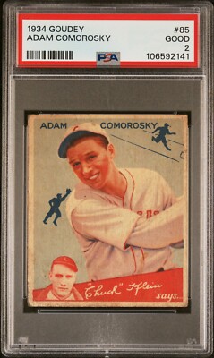 1934 Goudey #85 Adam Coromosky - PSA GOOD 2 - Cincinnati Reds ...