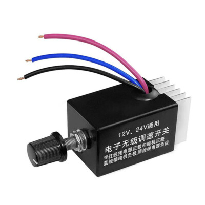 DC 12V 24V Motor Speed Controller Switch Knob Car Truck Fan Heater ...