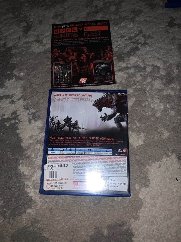 Evolve (Sony PlayStation 4, 2015) PS4 great shape 710425476983| eBay