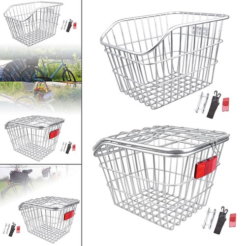 Bike Rear Basket Bicycle Cargo Rack Easy Install Storage Heavy Duty ...
