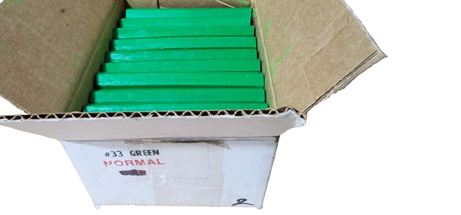 (BOX OF 50) AMARK #33 NORMAL 3/4''HEX MARKER CRAYON - GREEN SIZE: 5''x3 ...