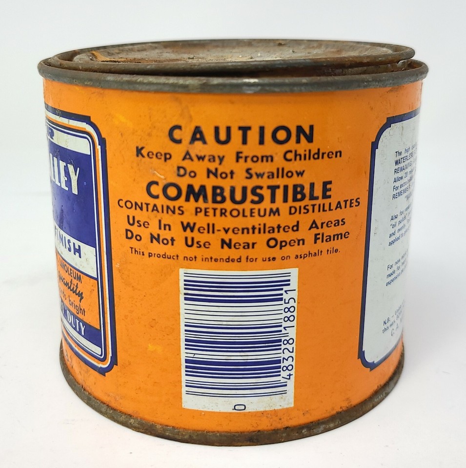 Vintage Bowling Alley Wax Tin Billiard Bowl Finish Painted Label Great ...