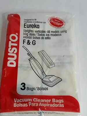 3 Pack Eureka Dusto Vacuum Bags F&G for Upright Vacuum Cleaners ...