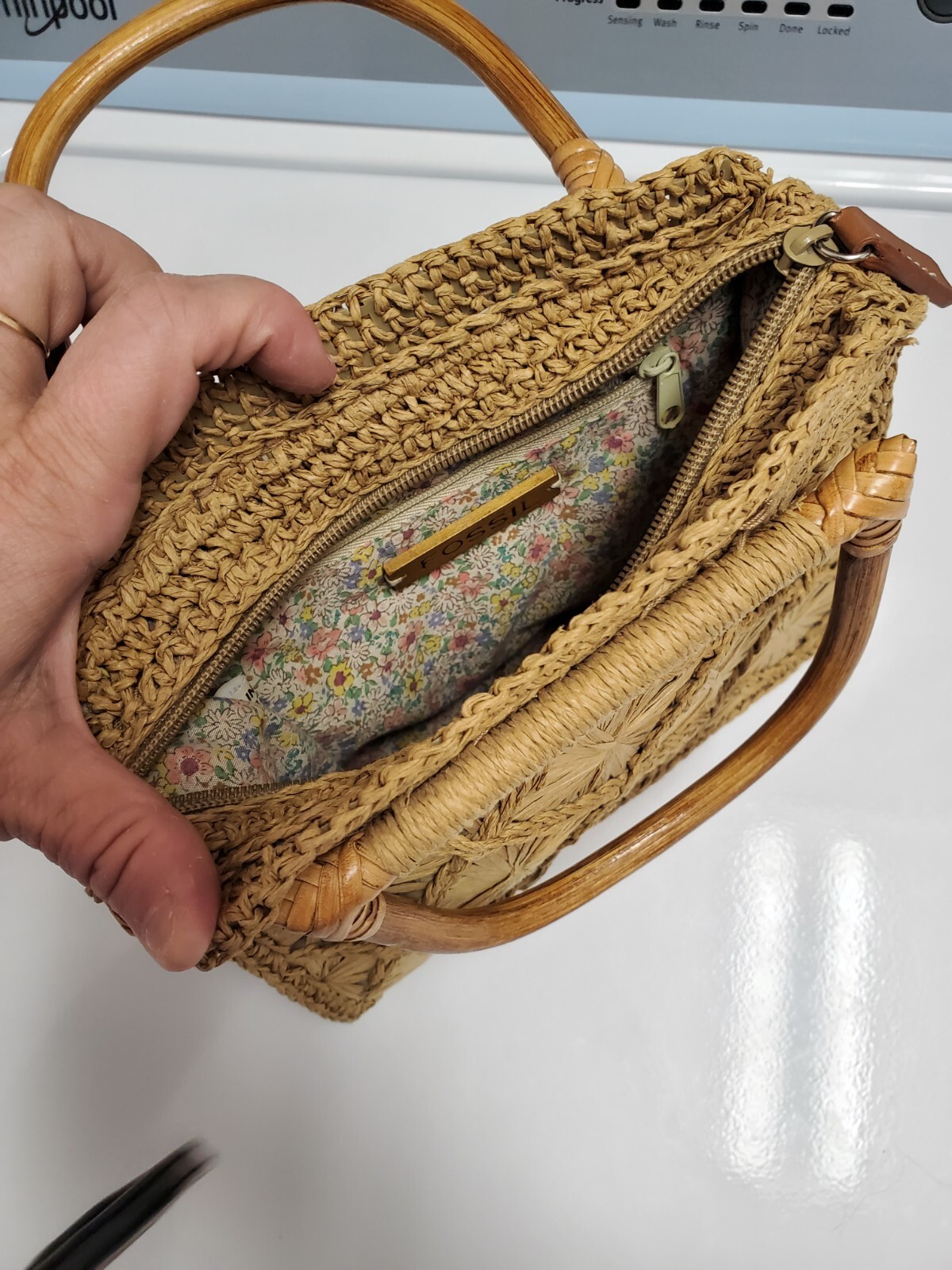 Fossil Handbag Straw Spring Summer Fall Purse, Absolutely Unique and ...