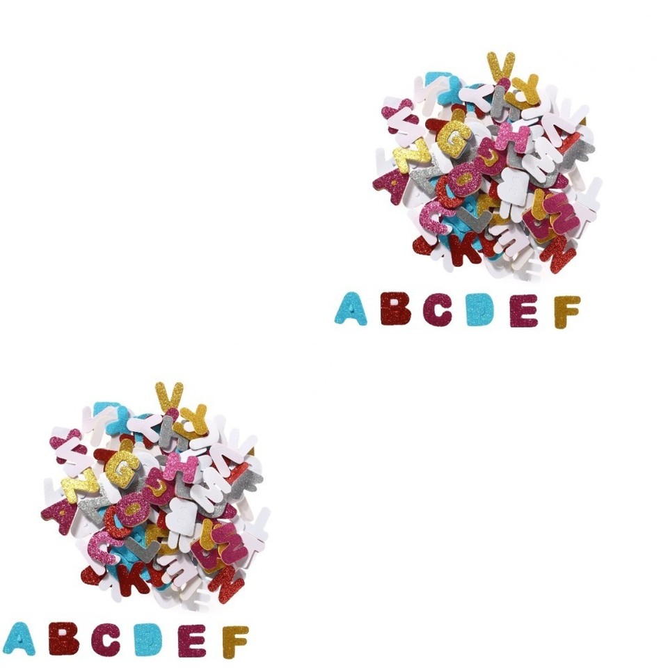 2 Count Alphabet Letter Stickers Self Adhesive Letters A-z Glitter ...