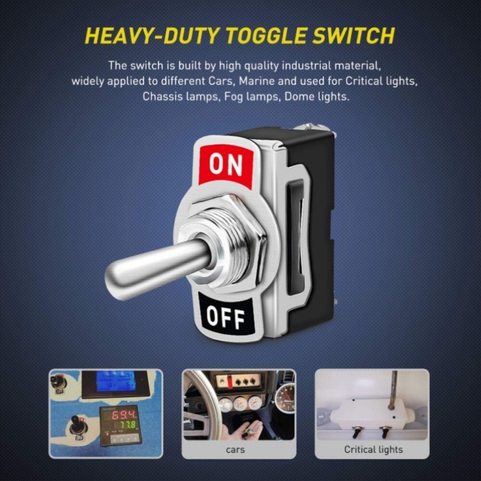 20a 125v Toggle Switch Spst ON/OFF Heavy Duty Rocker Toggle Switch Car ...