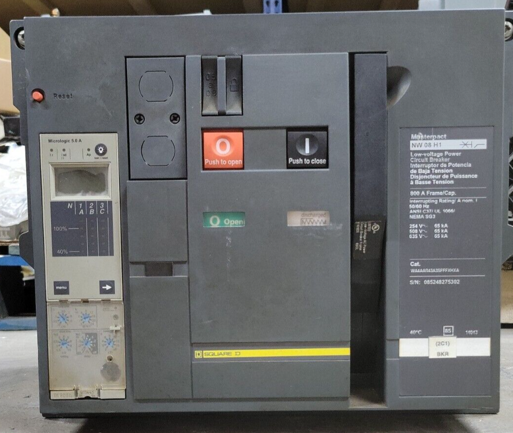 SCHNEIDER ELECTRIC NW08 H1 MASTERPACT AIR CIRCUIT BREAKER 800A warranty ...