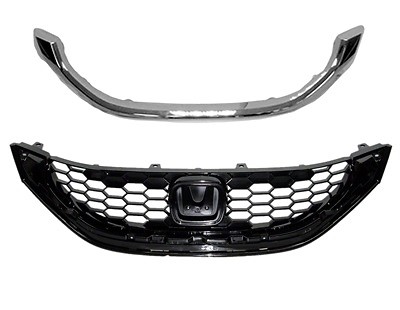 Grille w/Molding Fits 2013-2015 Honda Civic Sedan EX Models HO1200218 ...