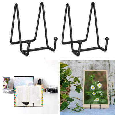 2PCS Plate Holder Display Stand Metal Iron Picture Frame Holders Stand ...