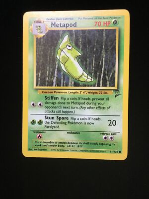 Pokémon TCG Metapod Base Set 2 81/130 Regular Unlimited Common | eBay