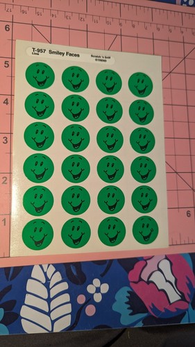 Vintage Trend Scratch N Sniff Stinky Stickers Smiley Faces Lime Glossy ...