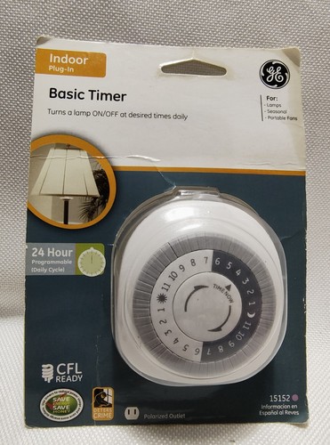 GE Basic Timer Indoor 24 Hour Plug-in Programmable 15152 NEW CFL READY 43180151520| eBay