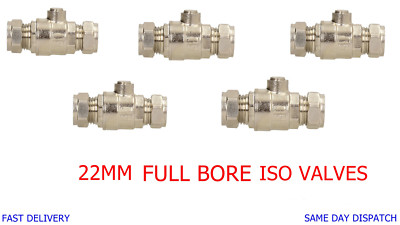 5 PACK OF FULL BORE 22MM HEAVY PATTERN ISO VALVES BALLOFIX ISOLATION ...