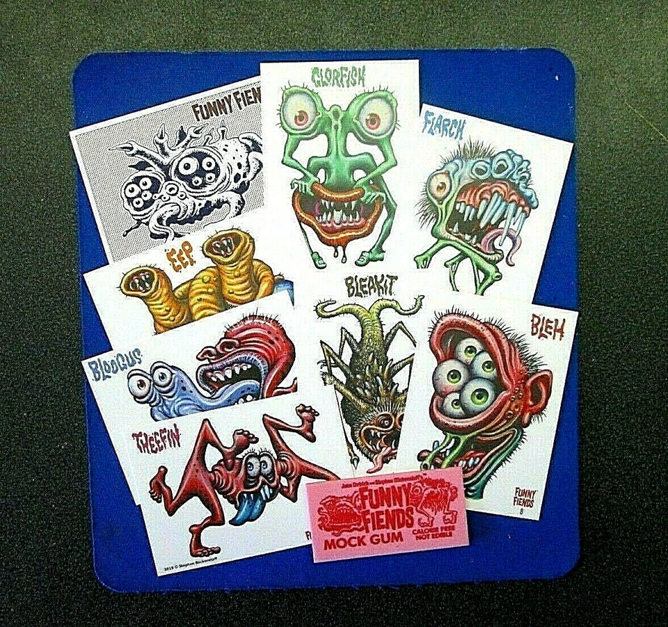 FUNNY FIENDS 24 pack TRADING CARDS 1 SEALED BOX ALA TOPPS UGLY STICKERS ...