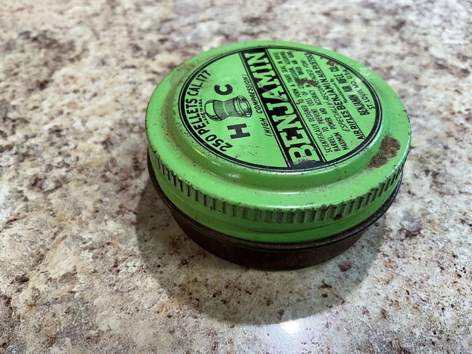 Vintage Air Rifle Pellets Benjamin HC 177.cal 250 Count Container w ...