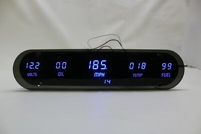 Universal 5 Gauge Digital Dash Panel BLUE LED Gauges MADE IN USA ...
