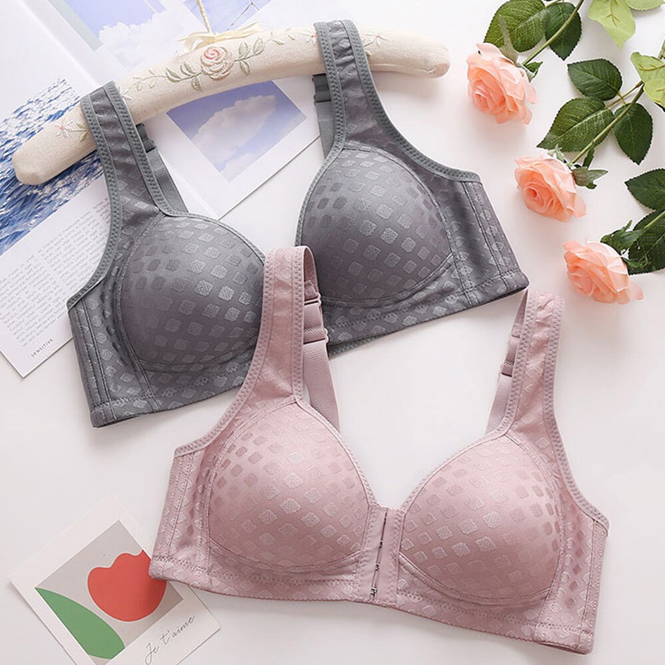Women Front Fastening.Push Up Bra Non Wired Comfort Ladies Soft Cup ...