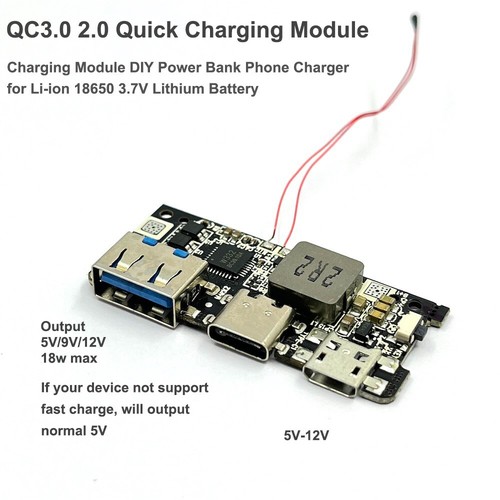 QC3.0 2.0 Type-C USB Lithium Li-ion 18650 Battery Fast Charger Module ...